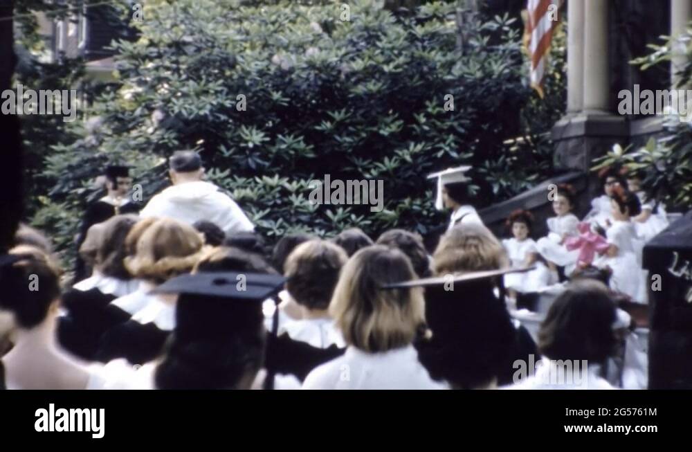 1950s Girls School Young Women Get Diploma GRADUATION Vintage Film Home ...