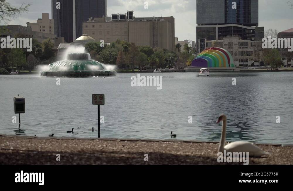 Springing fountain and the Disney Amphitheater Stock Video Footage - Alamy