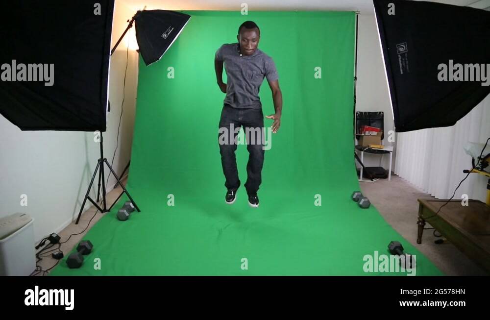 Attractive Black Actor on Green Screen Stock Video Footage - Alamy