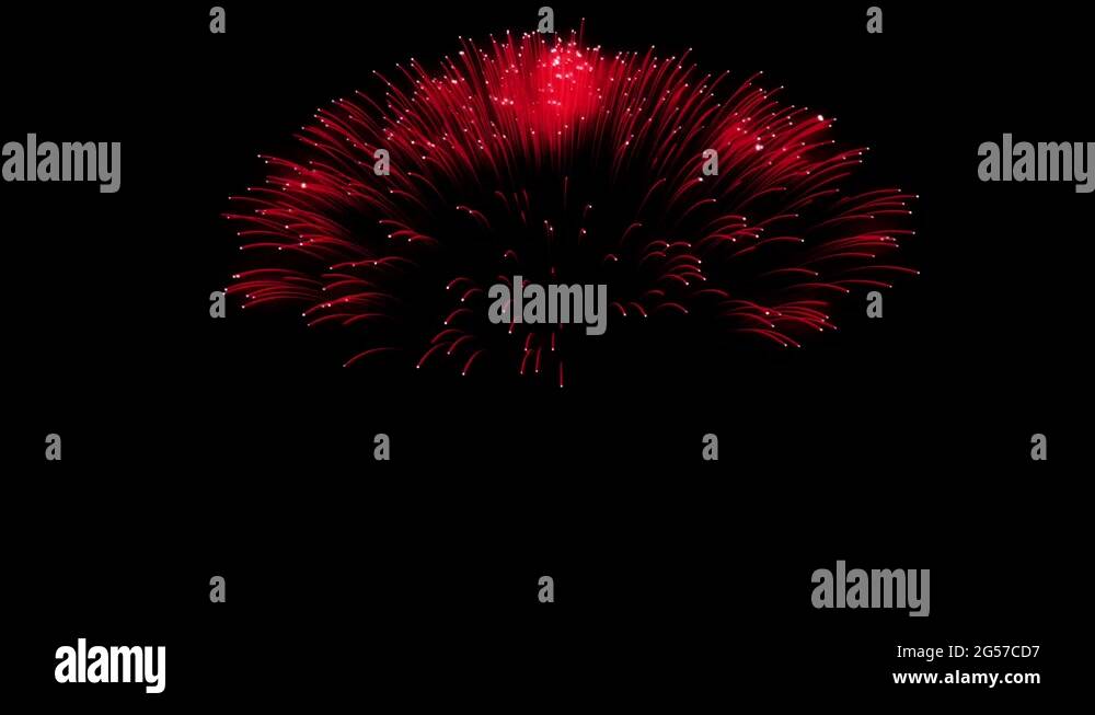 Spectacular Fireworks show, red linear fireworks, multiple lines Full ...