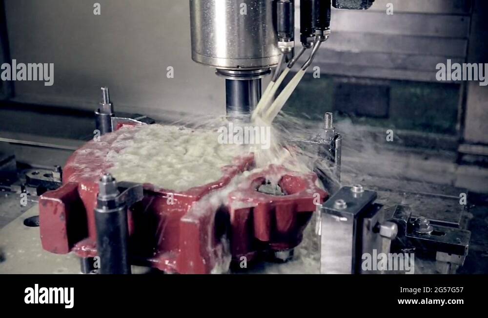 Milling CNC Machine Produces hi-tech equipment on industrial Factory ...