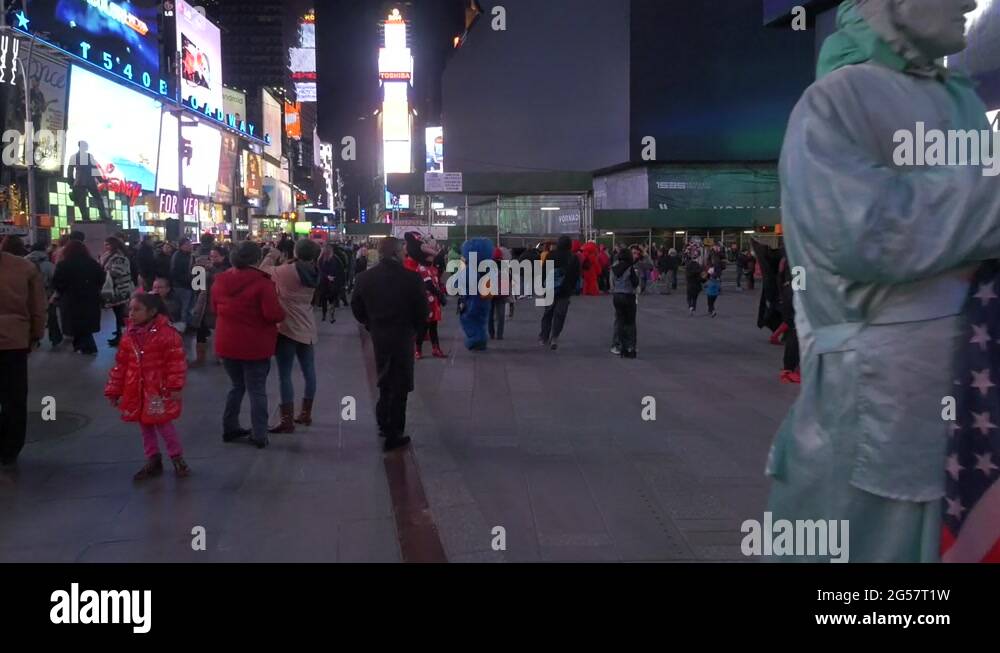 People with costumes in Times Square, New York City Stock Video Footage ...