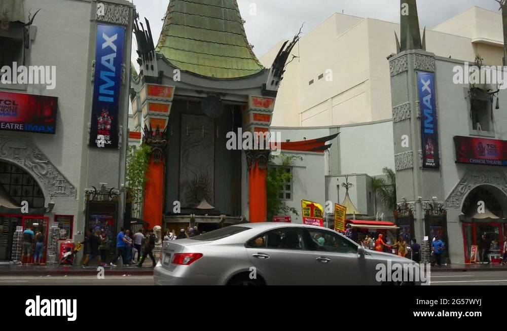 los angeles hollywood blvd famous chinese theatre entrance 4k usa Stock ...