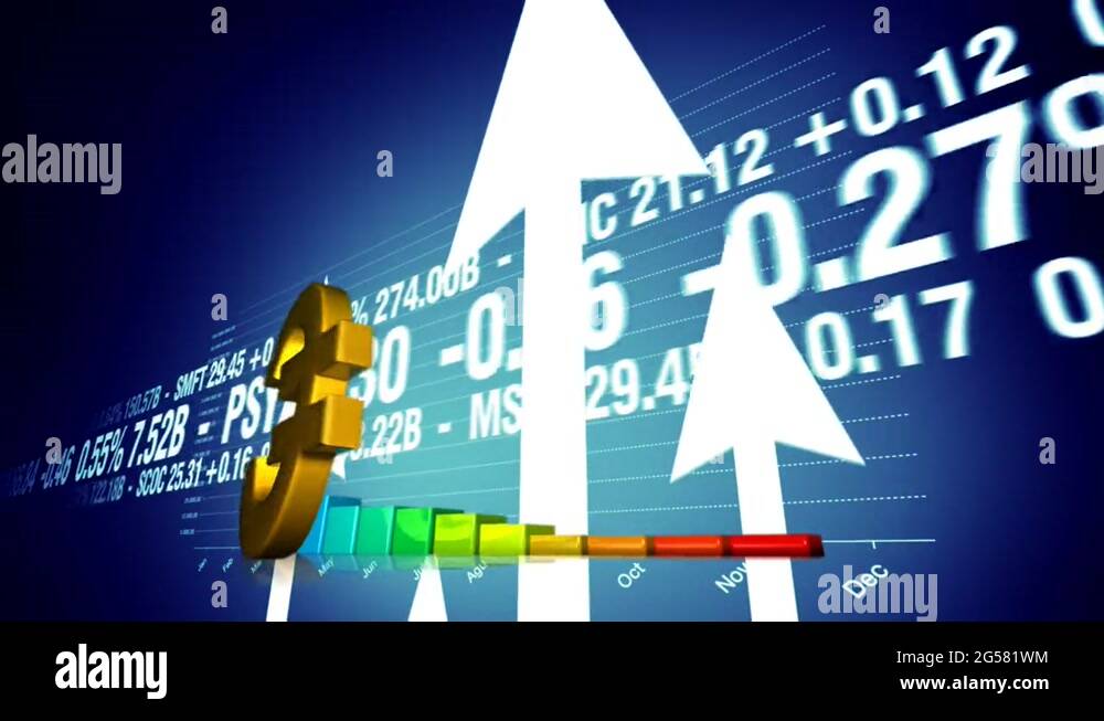 Euro currency value increasing with bar charts Stock Video Footage - Alamy