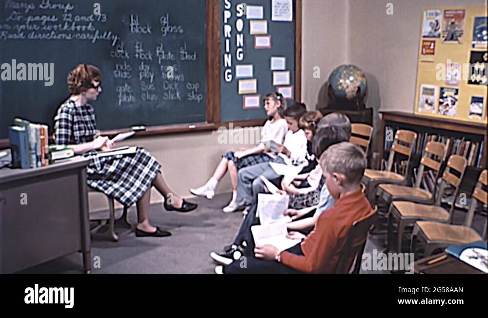 1960s Children School Class Students Checks Work Teacher Vintage Film ...
