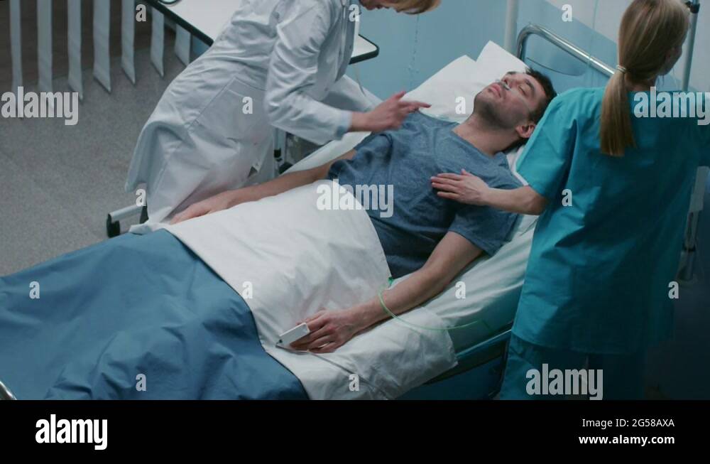 Emergency in the Hospital Doctors Rush into the Ward to Safe Dying ...