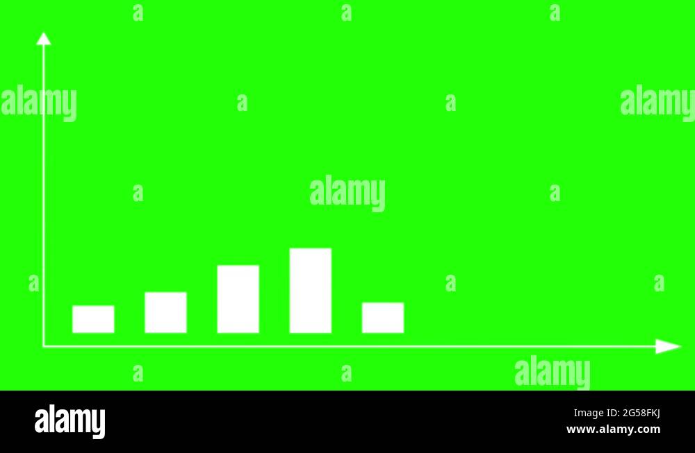 2d bar chart infographics green screen with red Stock Video Footage - Alamy