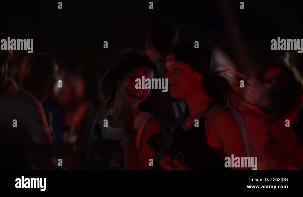 Two girls dancing at a night beach party in Punta Cana Stock Video ...