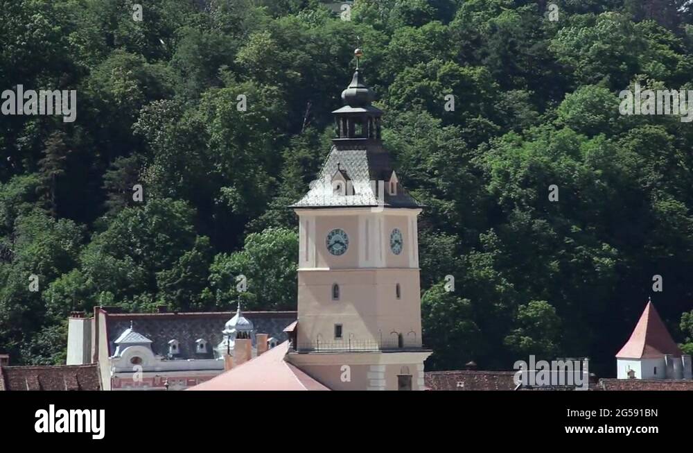 16th century clock tower, beautiful old council tower in European ...