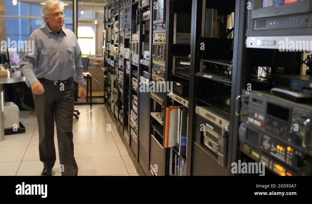 MAN WORKS IN TV CONTROL ROOM 4K Stock Video Footage - Alamy
