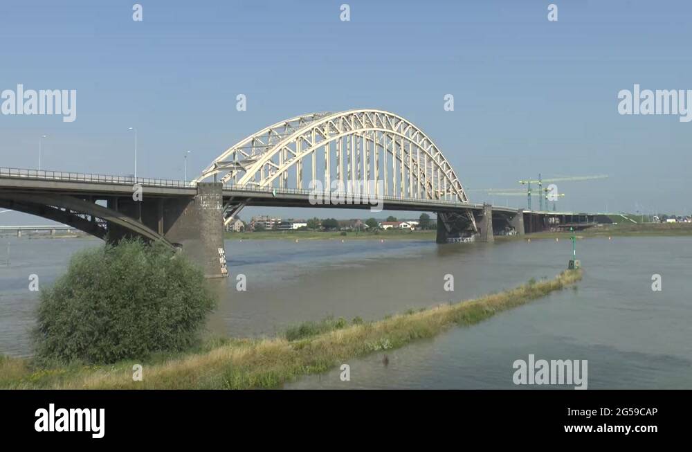 The Nijmegen road bridge captured during Operation Market Garden Stock ...
