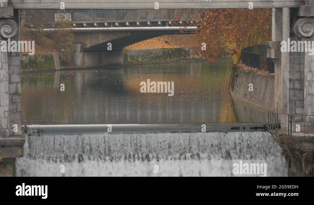 Water flowing through Ljubljanica Sluice Gate Stock Video Footage - Alamy