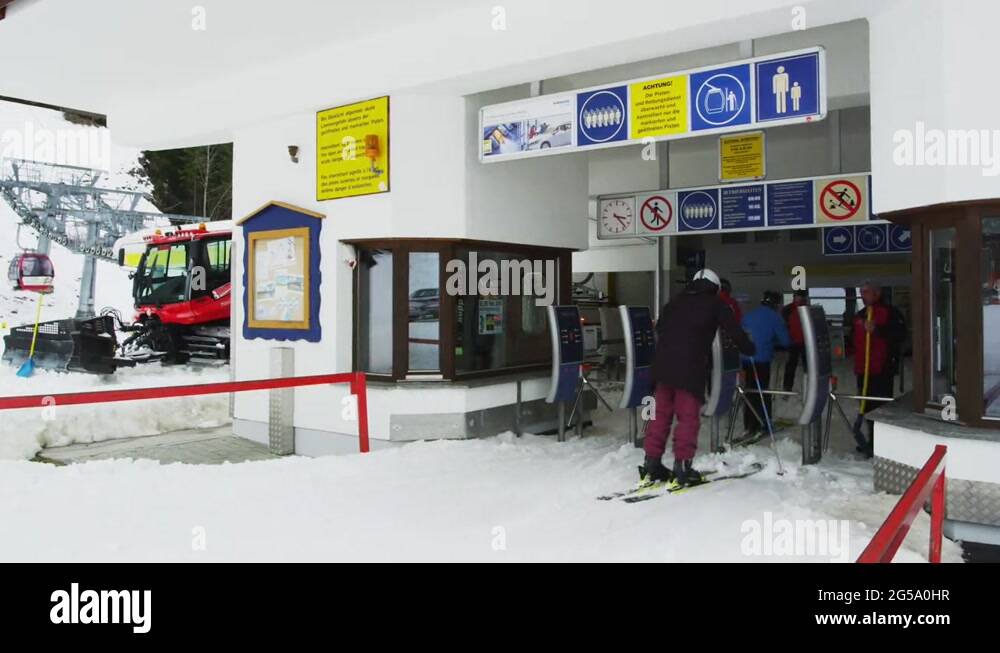 Entrance of the combined Chair Lift and Gondola Terminal Station Stock ...