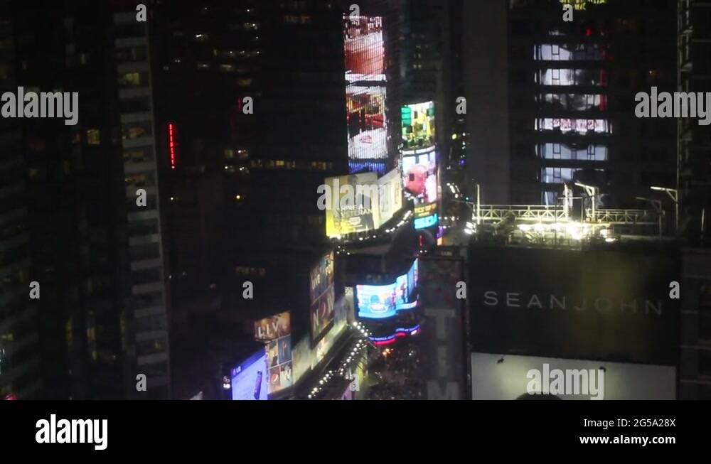 Times Square at night Stock Video Footage - Alamy