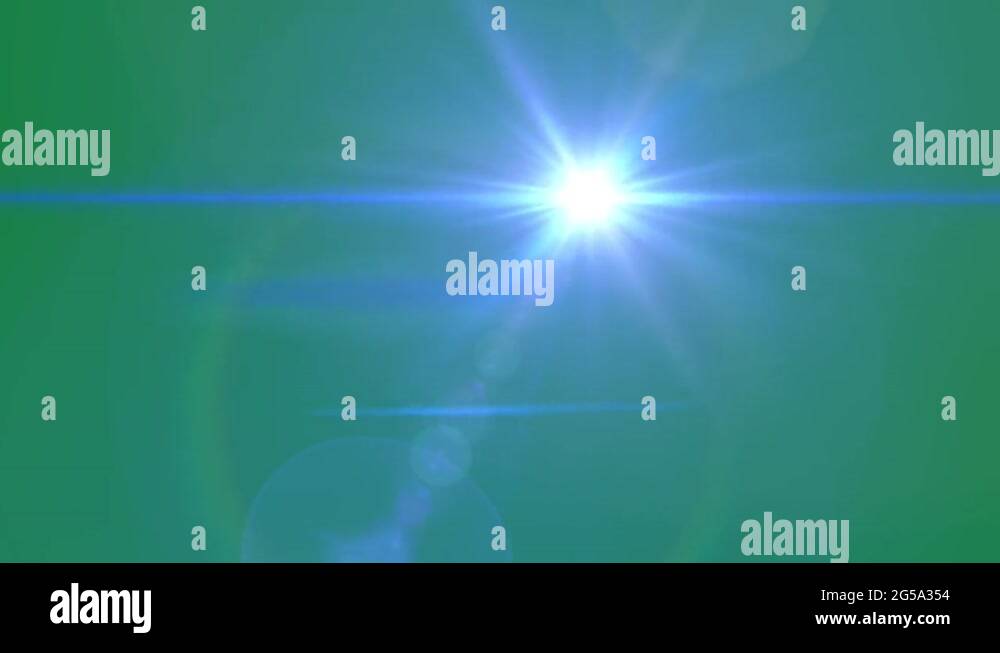 Blue Lens flare Animation on Green Screen. Light Effect Stock Video ...
