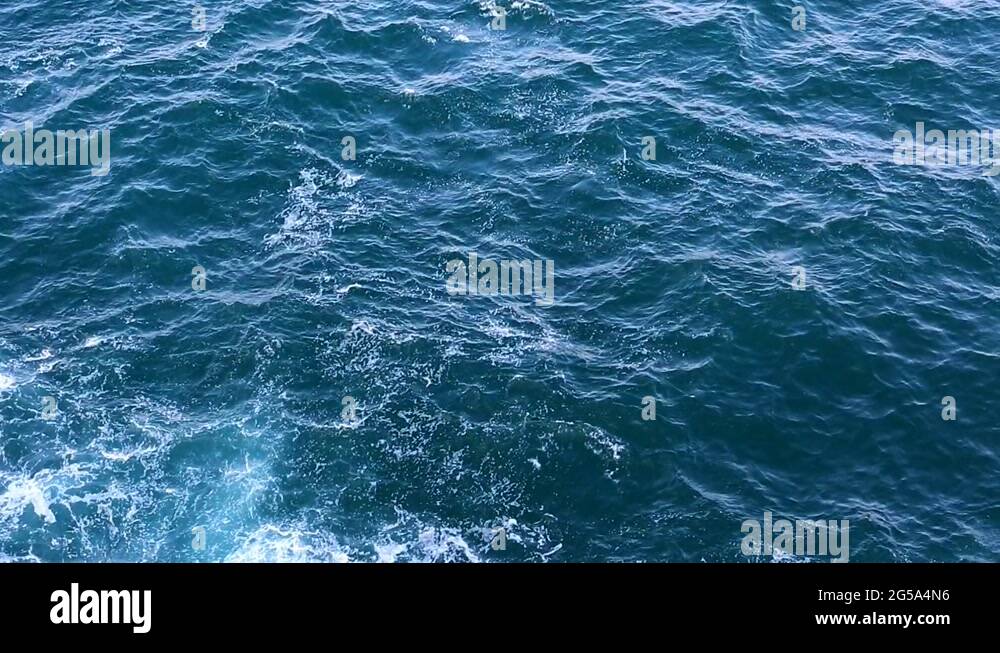 Waves on the Sea. Top view of the Sea surface. Beautiful deep blue ...