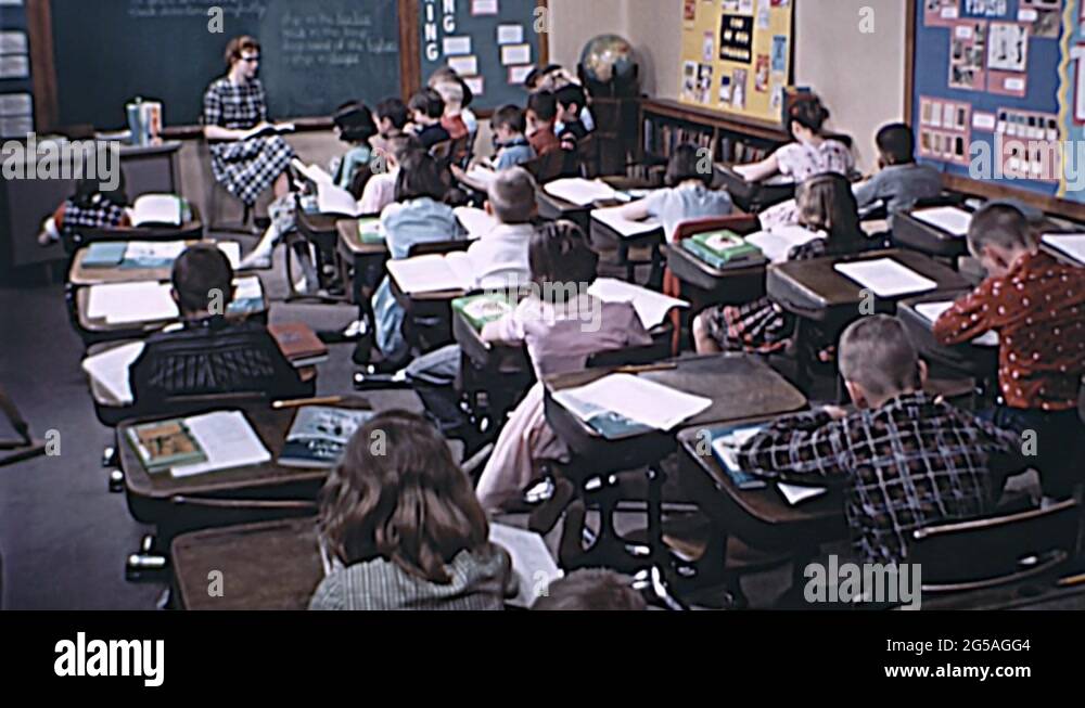 1960s Elementary School Classroom Students in Class Teacher Vintage ...