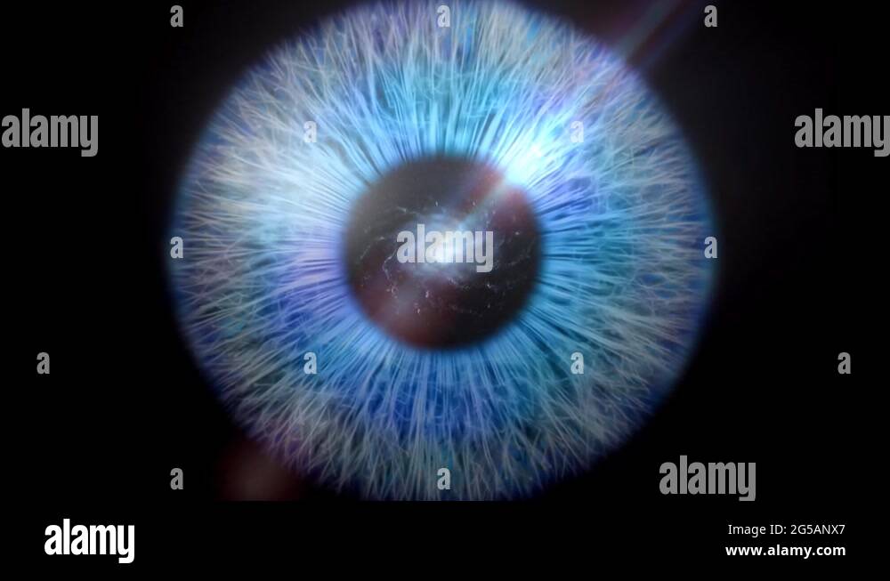 Slow zoom in to a galaxy of stars as the pupil of an eye Stock Video ...