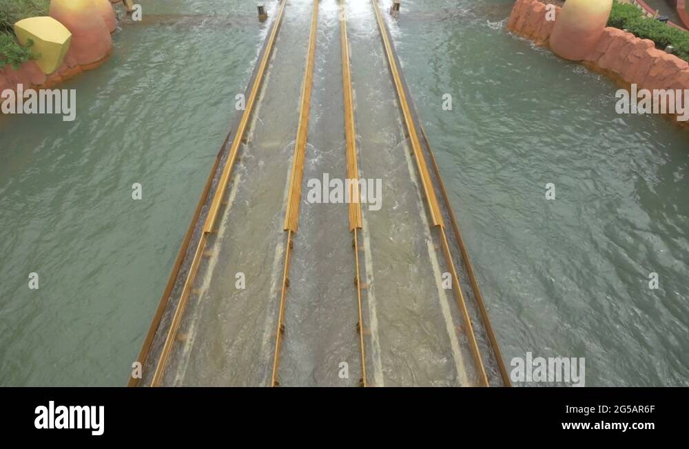Aquatic roller coaster water splash Stock Video Footage - Alamy