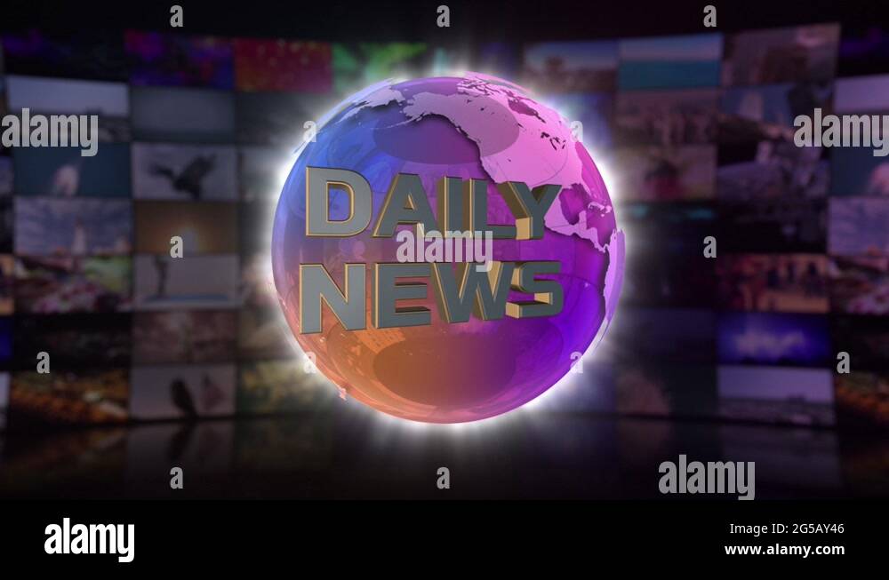 Daily News On Screen 3D Animated Text Graphics Purple Full HD 1920x1080 ...