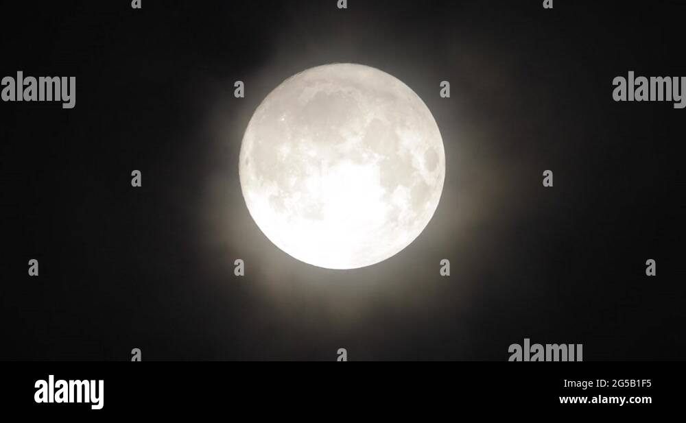 Full moon creepy cloud moving super harvest moon horror movie style ...