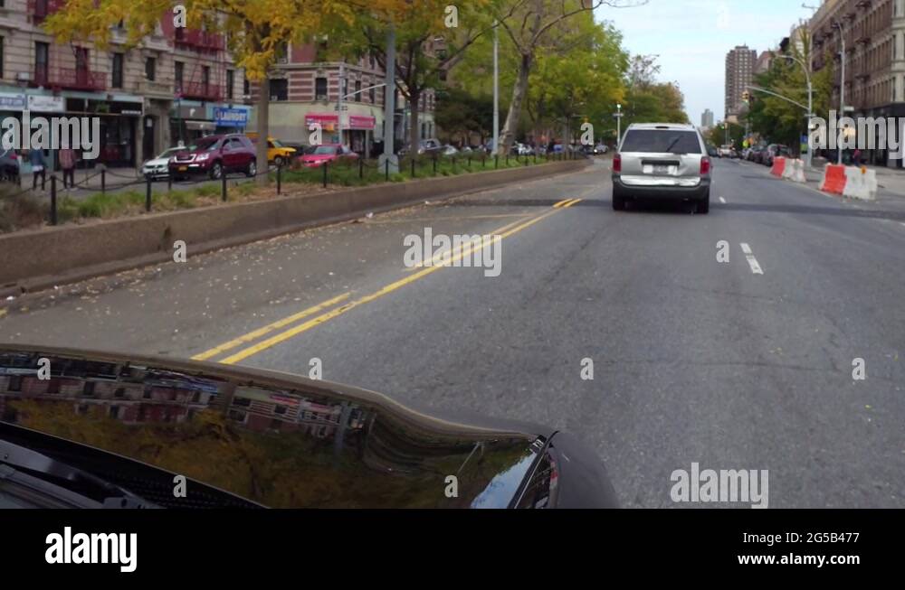Hood of car view driving in New York City 4k Stock Video Footage - Alamy