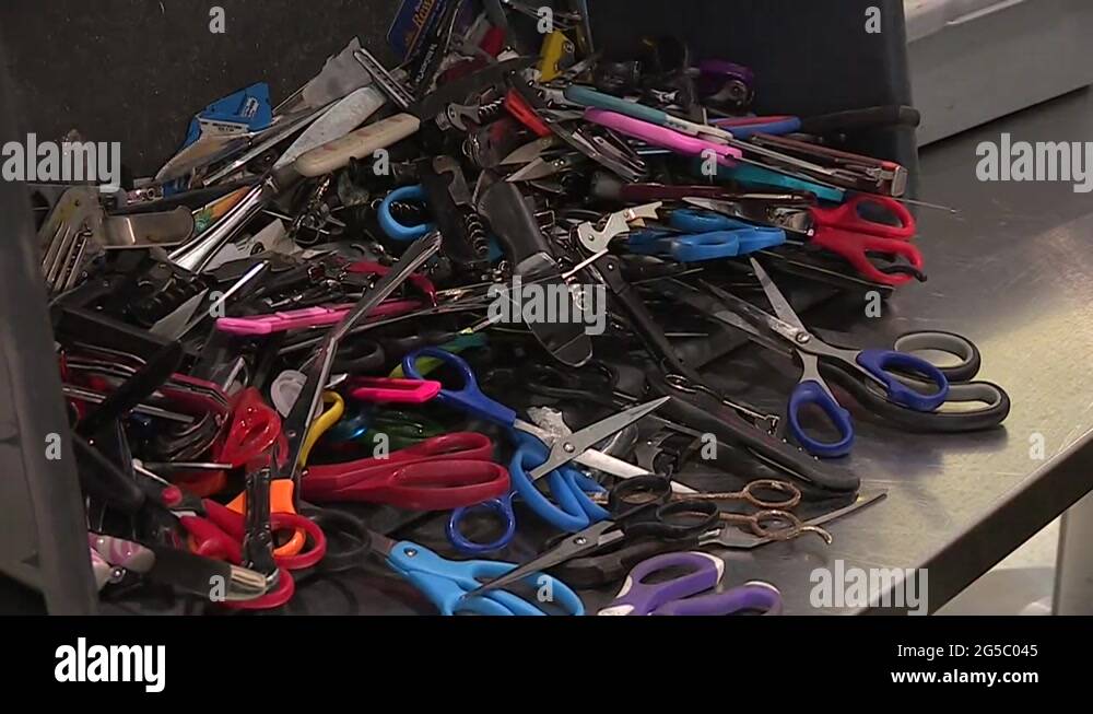 Airport security screening for weapons at Toronto Pearson airport Stock ...
