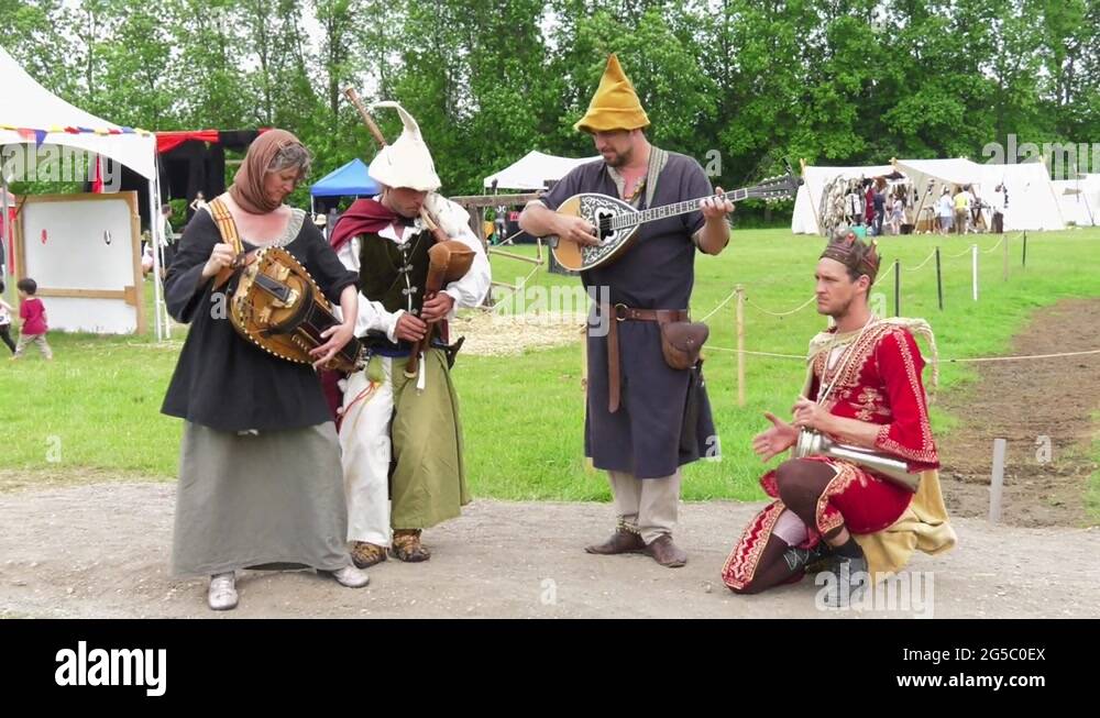 medieval band play with their king 4k Stock Video Footage - Alamy