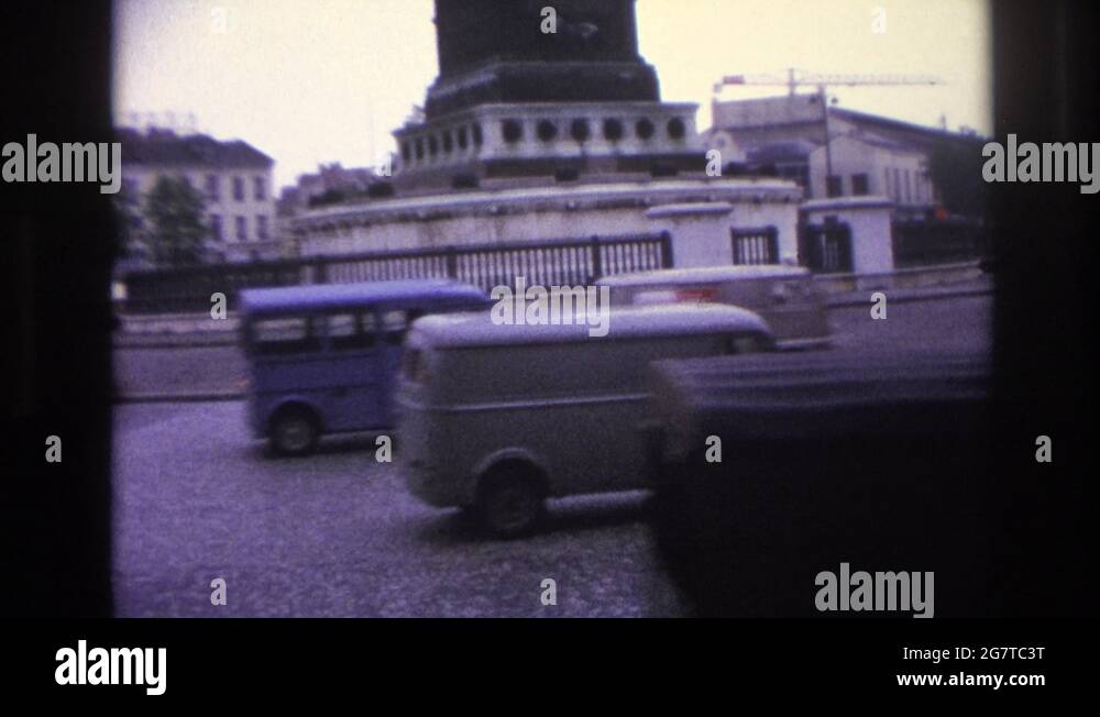 PARIS FRANCE-1967: Recording Traffic At A Large Roundabout Stock Video ...