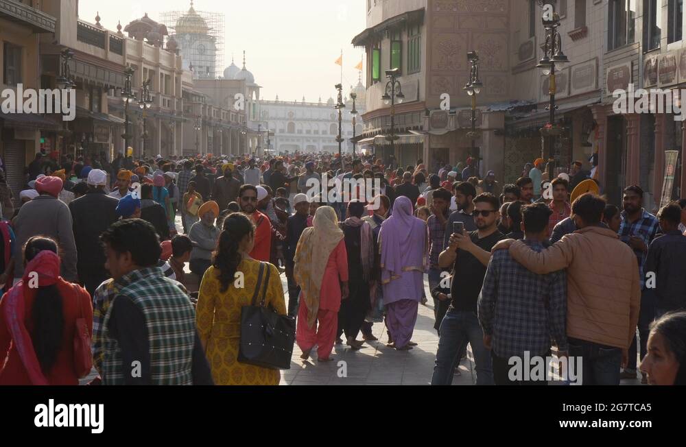 Crowd of Diverse Indian People Walking at Main Plaza of City of ...