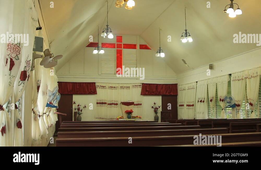 Local Church Building on the Micronesian island of Pohnpei Stock Video ...