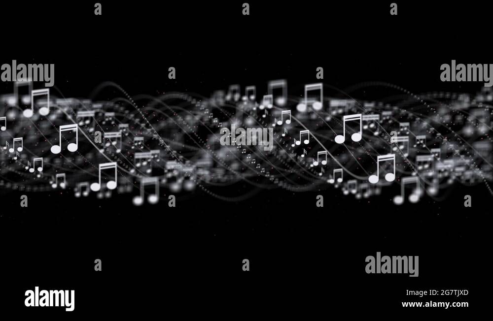 Musical Note Animation, Rendering, Background, Loop Stock Video Footage ...