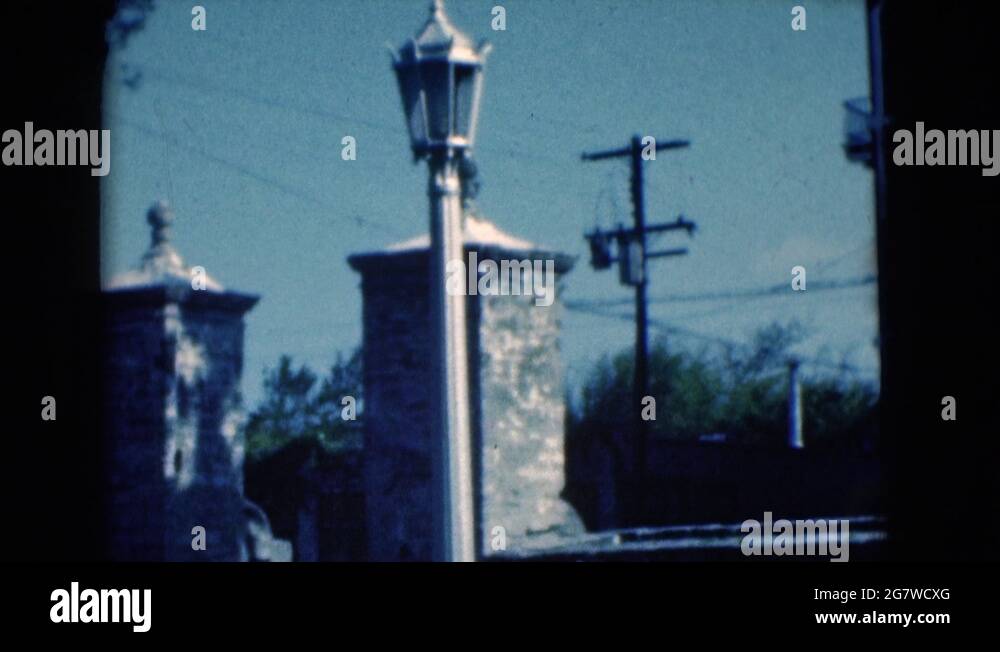 FLORIDA USA-1975: Camera Shows Off Light Posts And Stone Walls That Sit ...