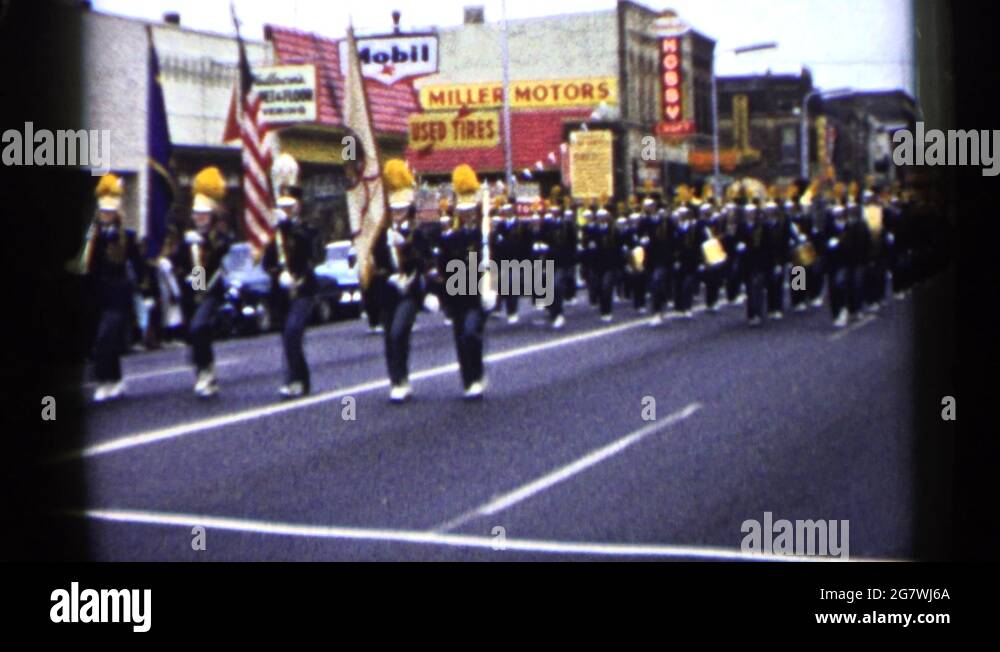 MINNESOTA USA-1961: Large Marching Band Wearing Black And Yellow ...