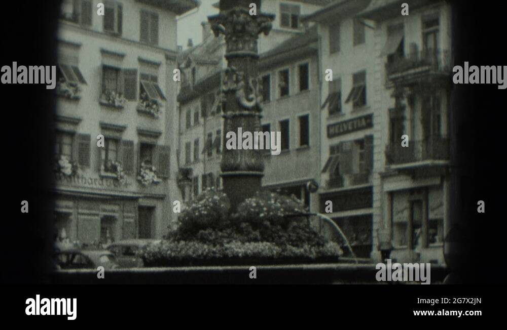 WEST GERMANY-1951: Statue Shown In Center Of Town Square Stock Video ...