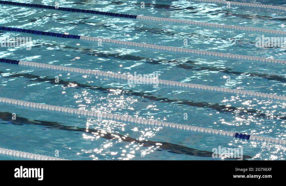 Swimmers women swimming in a race competing in crawl style Stock Video ...