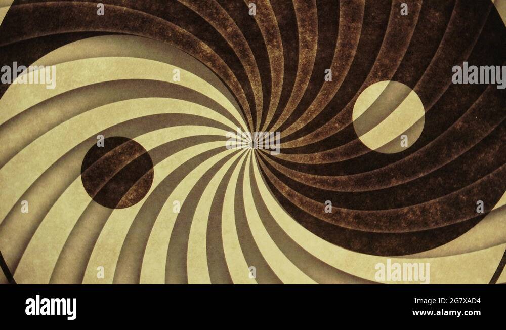 Cream And Brown Colored Design In Yin And Yang Shapes Twirling On ...