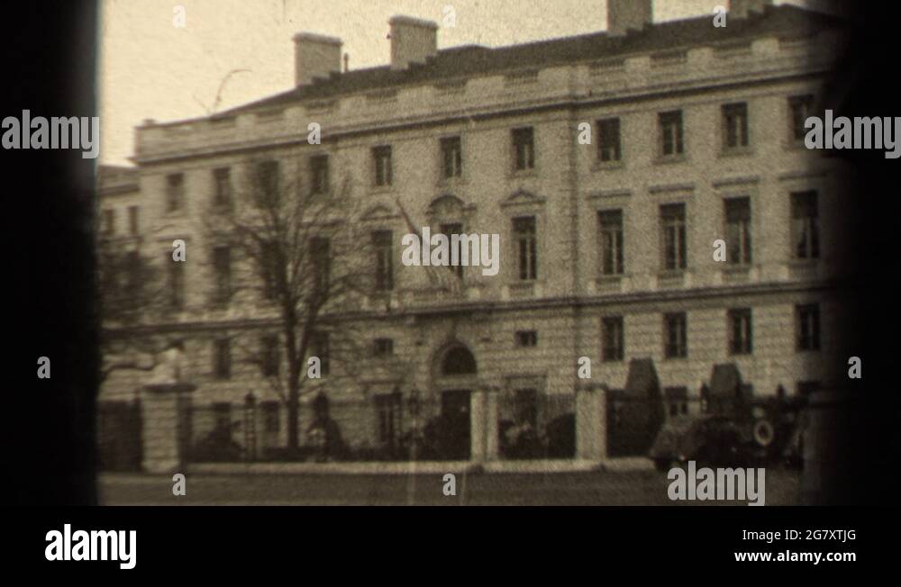 PARIS FRANCE-1947: Front End Of Gated Building With Foliage And Barren ...