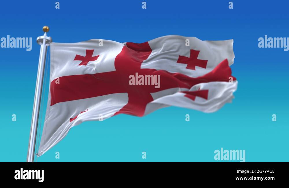 4k Georgia flag,State in United States America,cloth texture loop ...