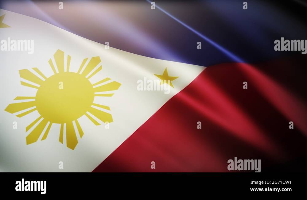 4k Philippines National flag wrinkles wind Philippine seamless loop ...