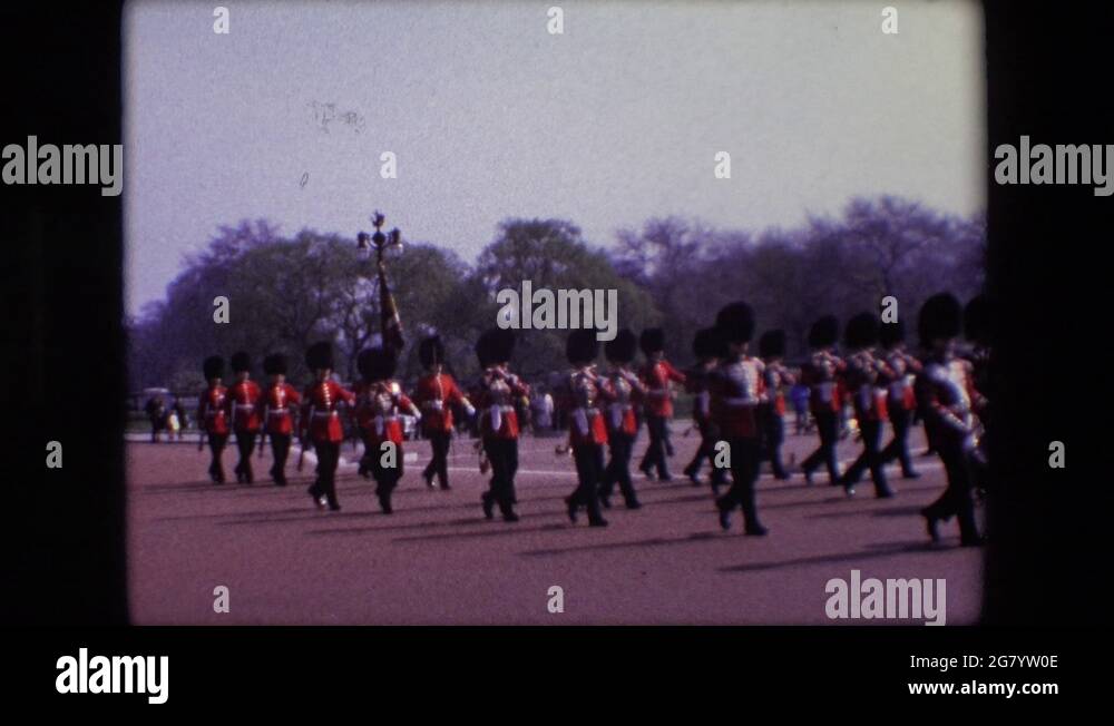 LONDON ENGLAND-1967: British Royal Guard Marching Old Footage Stock ...