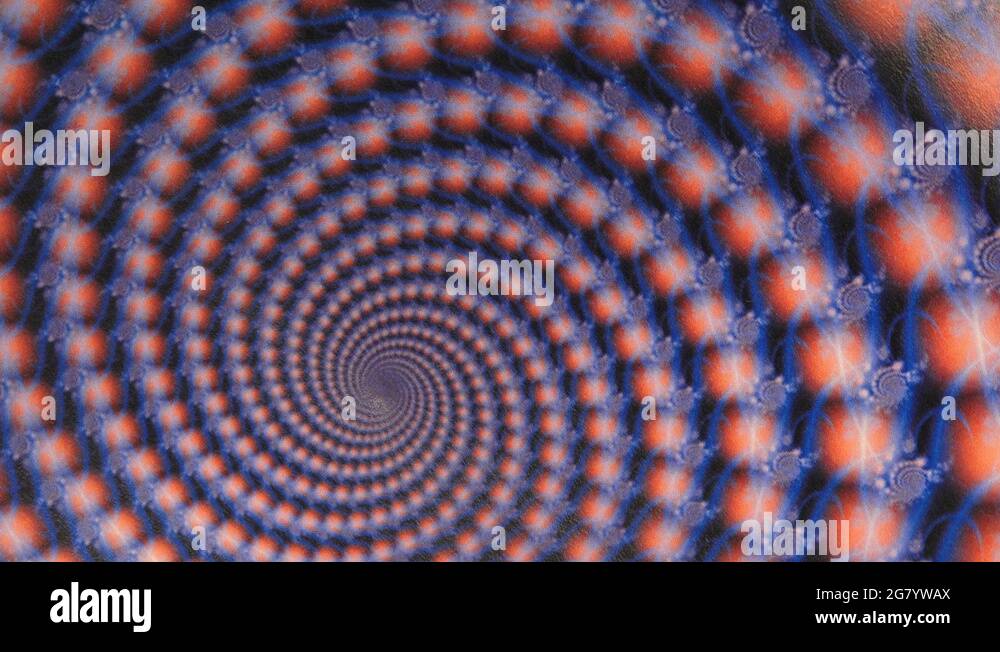 Moving Spiral Of Interlocking Spheres Clockwise With Red And Purple ...