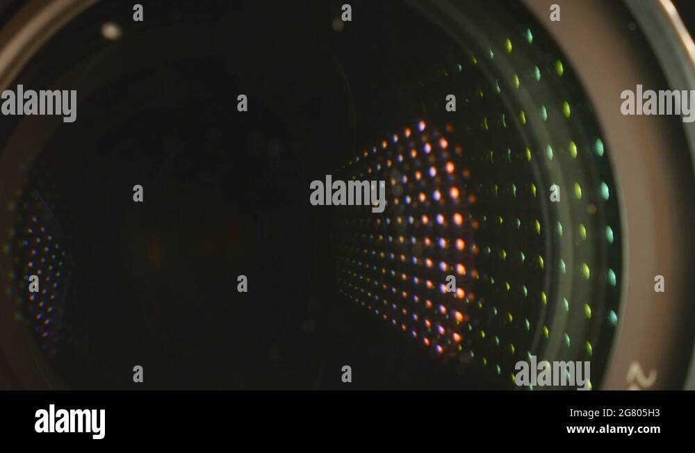 Video camera lens, showing zoom and glare, turns, close up Stock Video ...