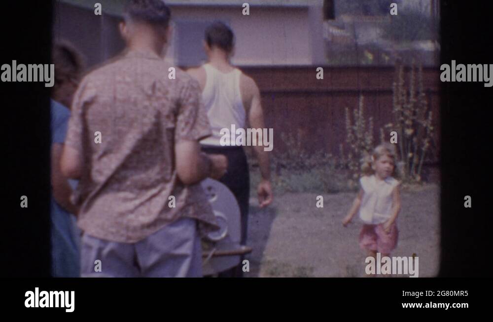 OKLAHOMA USA-1967: 1960s Backyard Bbq Family Gathering Part Picnic ...