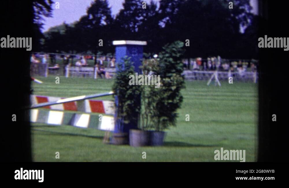 LONDON ENGLAND-1963: Horse Galloping Jumping Through Obstacles Headed ...