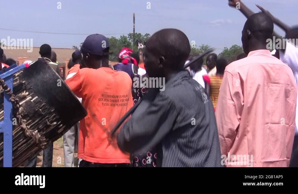 South Sudan Traditional Dancing at rally in JUBA, SOUTH SUDAN Stock ...