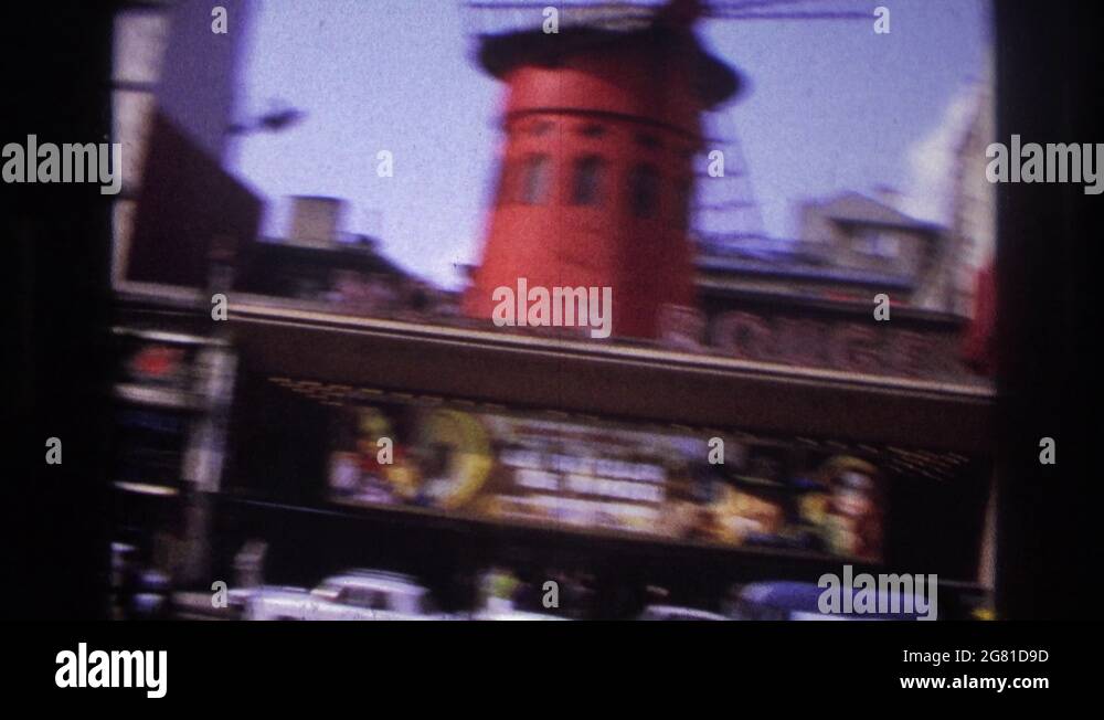PARIS FRANCE-1967: Windmill On Top Of Building And Historic ...