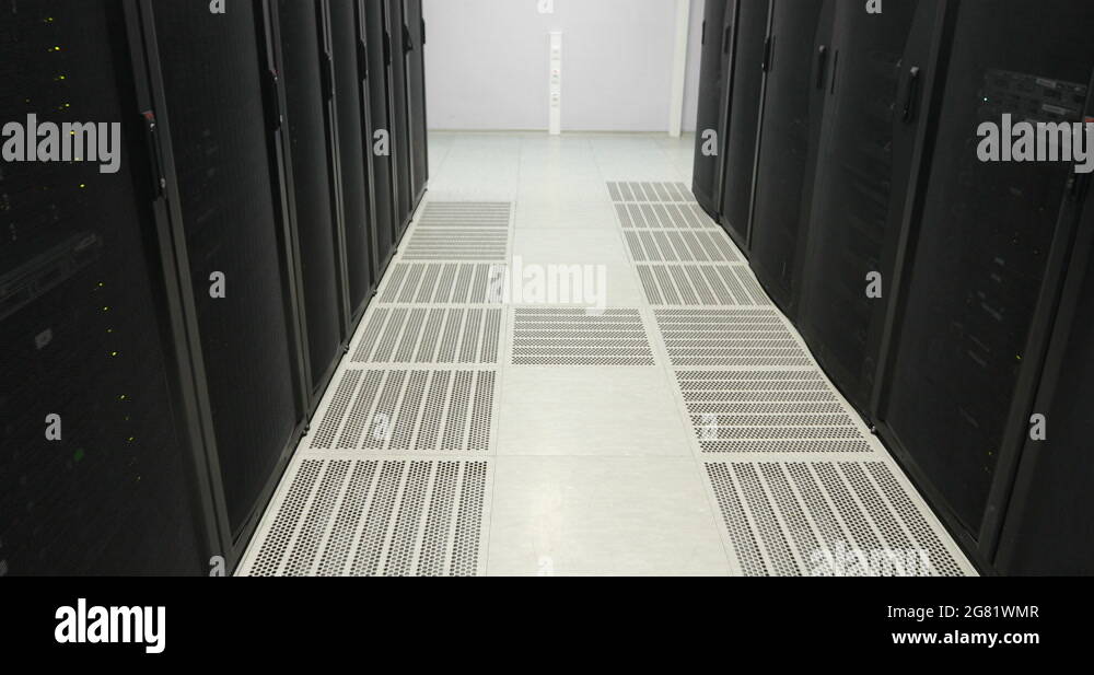 Servers racks. real Modern datacenter. Cloud computing. Server in ...