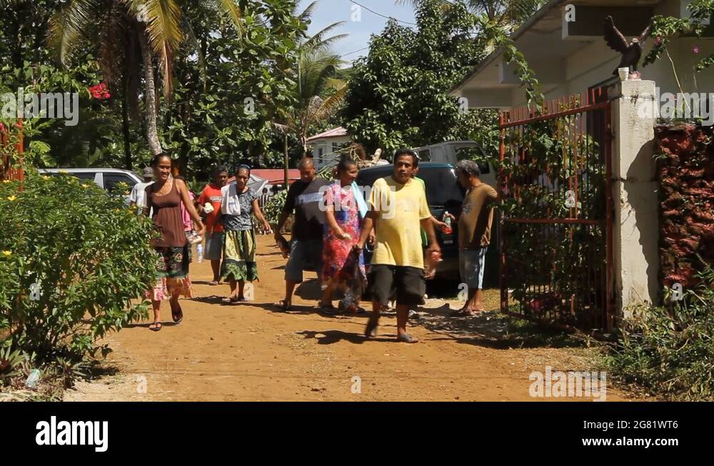 Villagers at a Traditional Funeral on the Micronesian island of Pohnpei ...