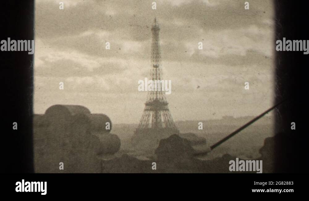 PARIS FRANCE-1947: Eiffel Tower In Black And White Stock Video Footage ...